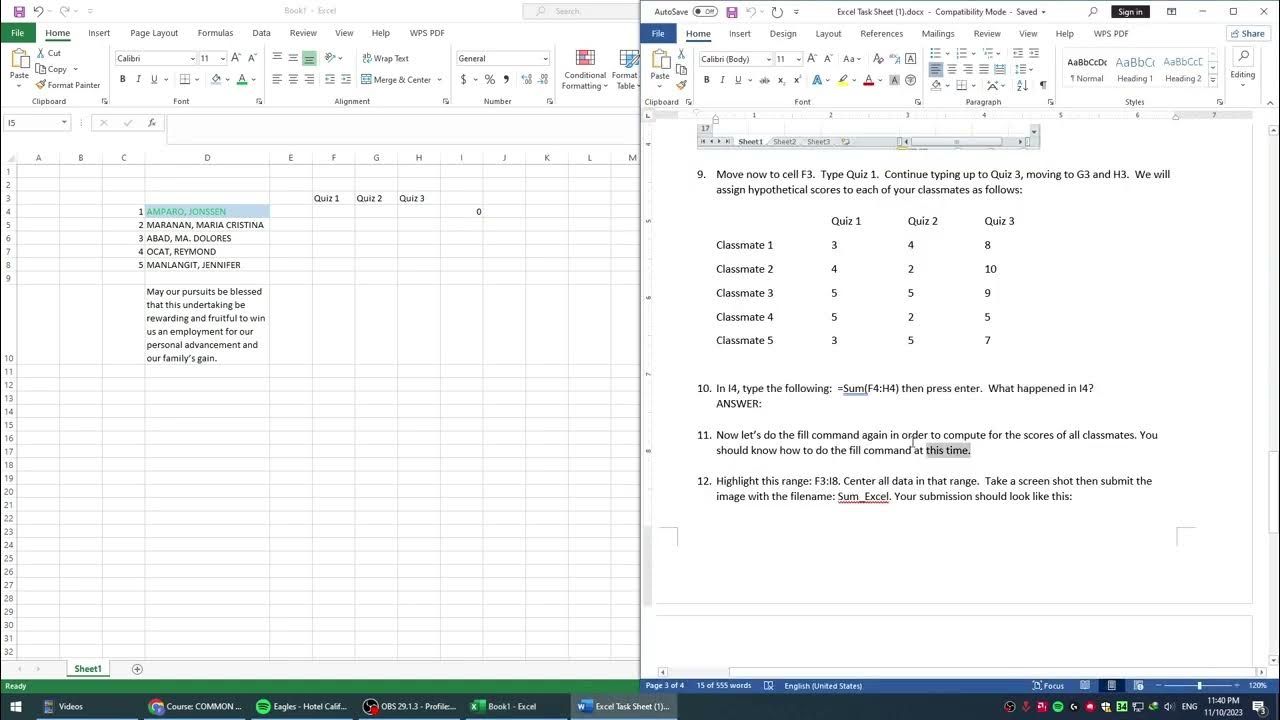 Common UC2 Module 2 Inputting & Formatting MS Excel Part 4 - YouTube