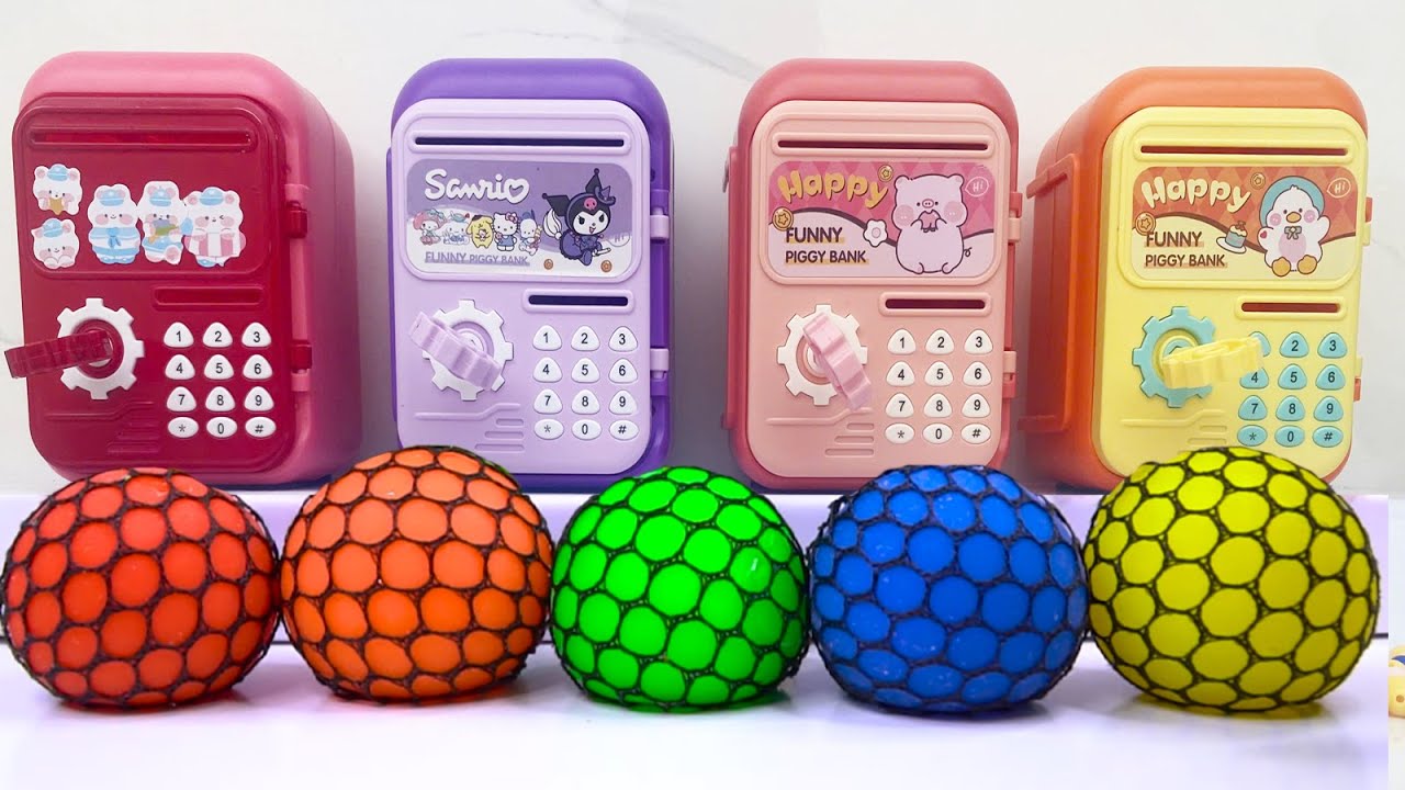 Satisfying Safety Box ASMR | Oddly 4 Color Slime Balls Transformations ...