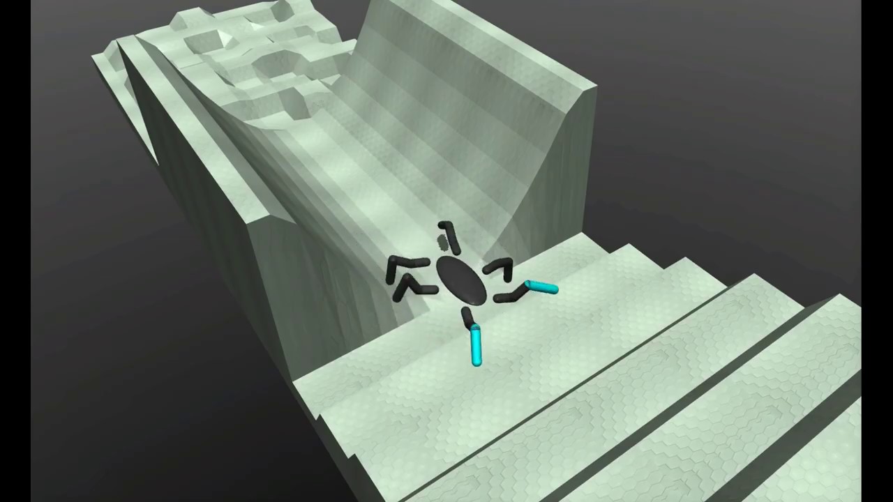 Blind adaptive hexapod locomotion in mujoco using deep learning - YouTube
