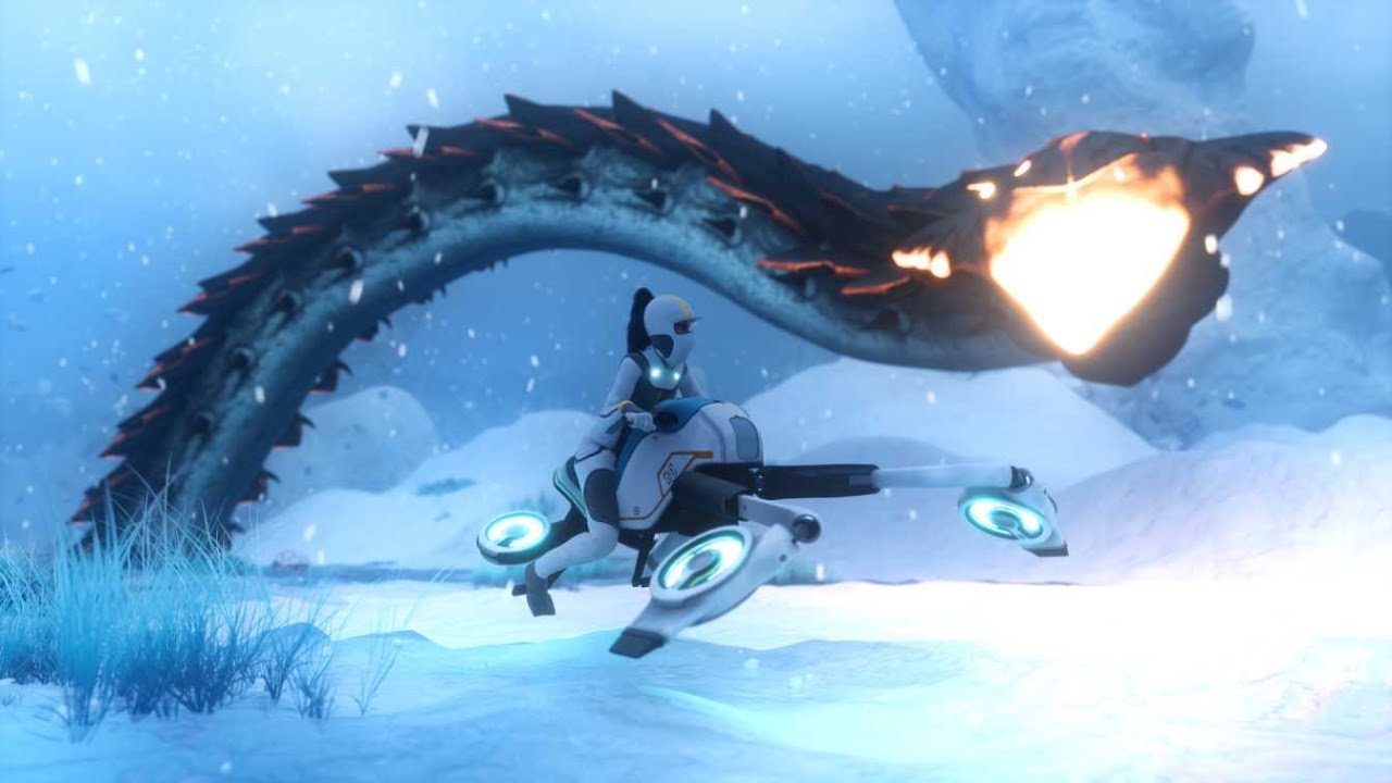 Ice Worm Chase - Subnautica animated - YouTube