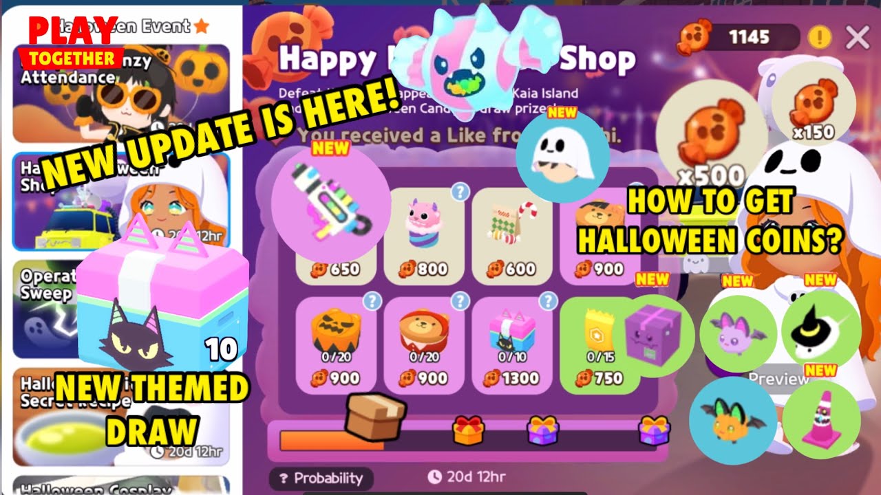 NEW UPDATE IS HERE! HOW TO GET HALLOWEEN COINS? NEW GHOST CANDY DRAW # ...