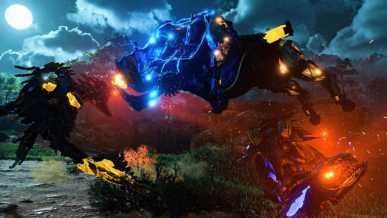 Horizon Forbidden West | Apex Clawstriders VS Fire Bristleback ...