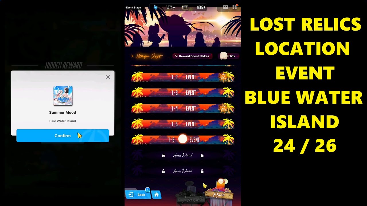 🔍24/26 Lost Relics Location at Event Blue Water Island | GODDESS OF ...