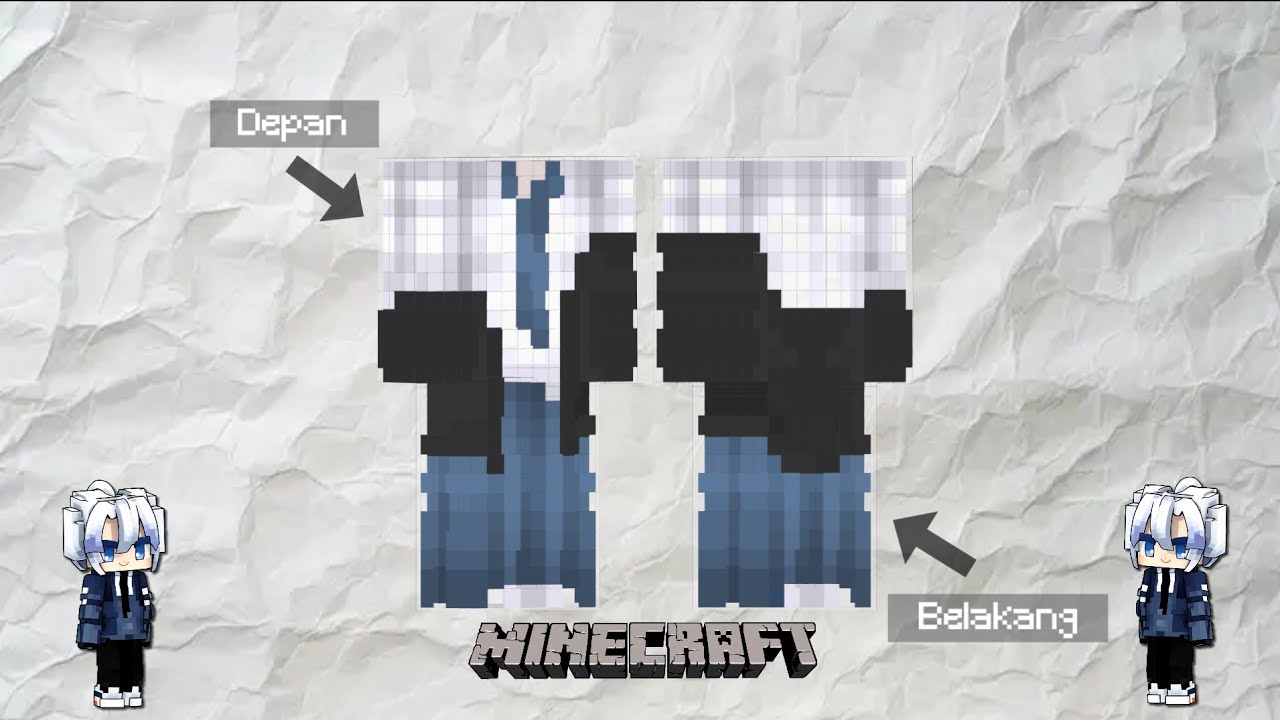 TEMPLATE SKIN MINECRAFT BAJU SEKOLAH + JAKET #minecraft - YouTube