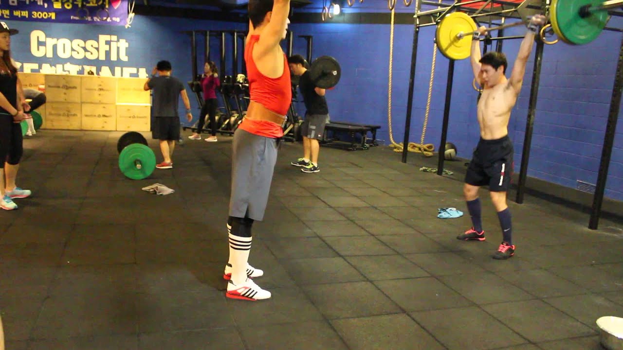 2014-10-25 crossfit sentinel wod 1편 Power Clean Front Squat Shoulder to ...