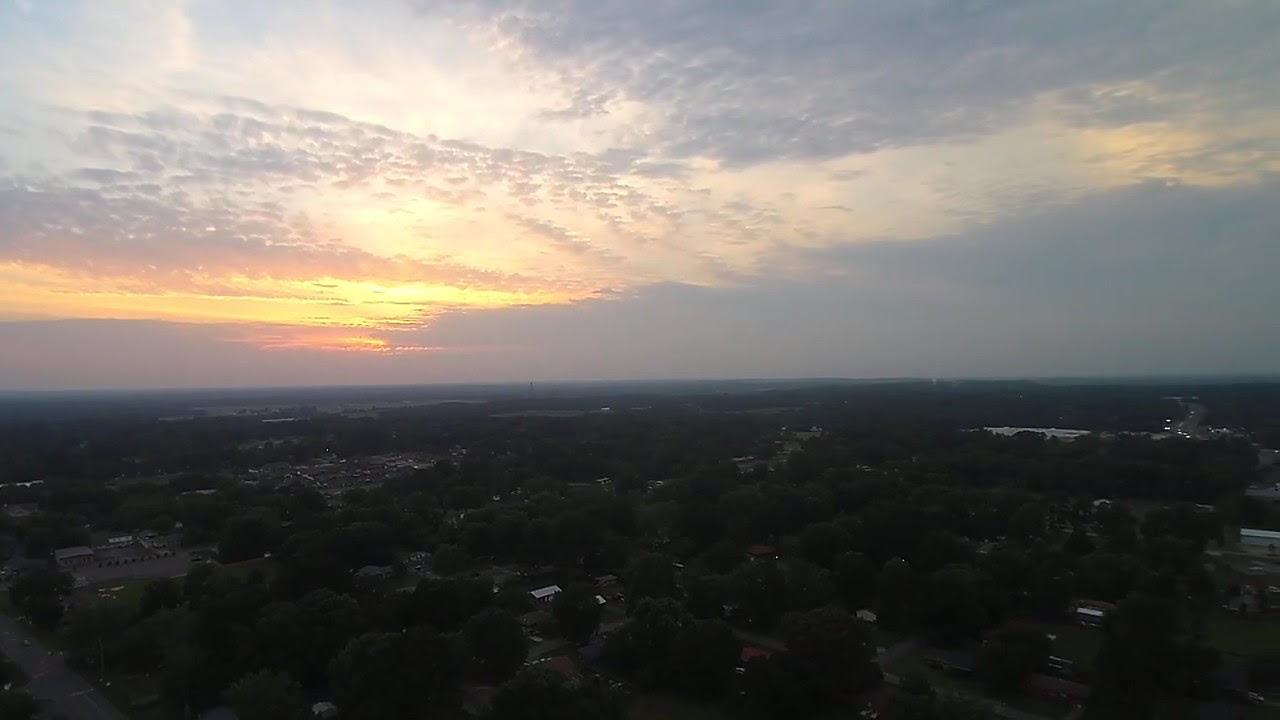 Sunset from Hartselle, Al and downtown from a drone, Yuneec q500 hd ...