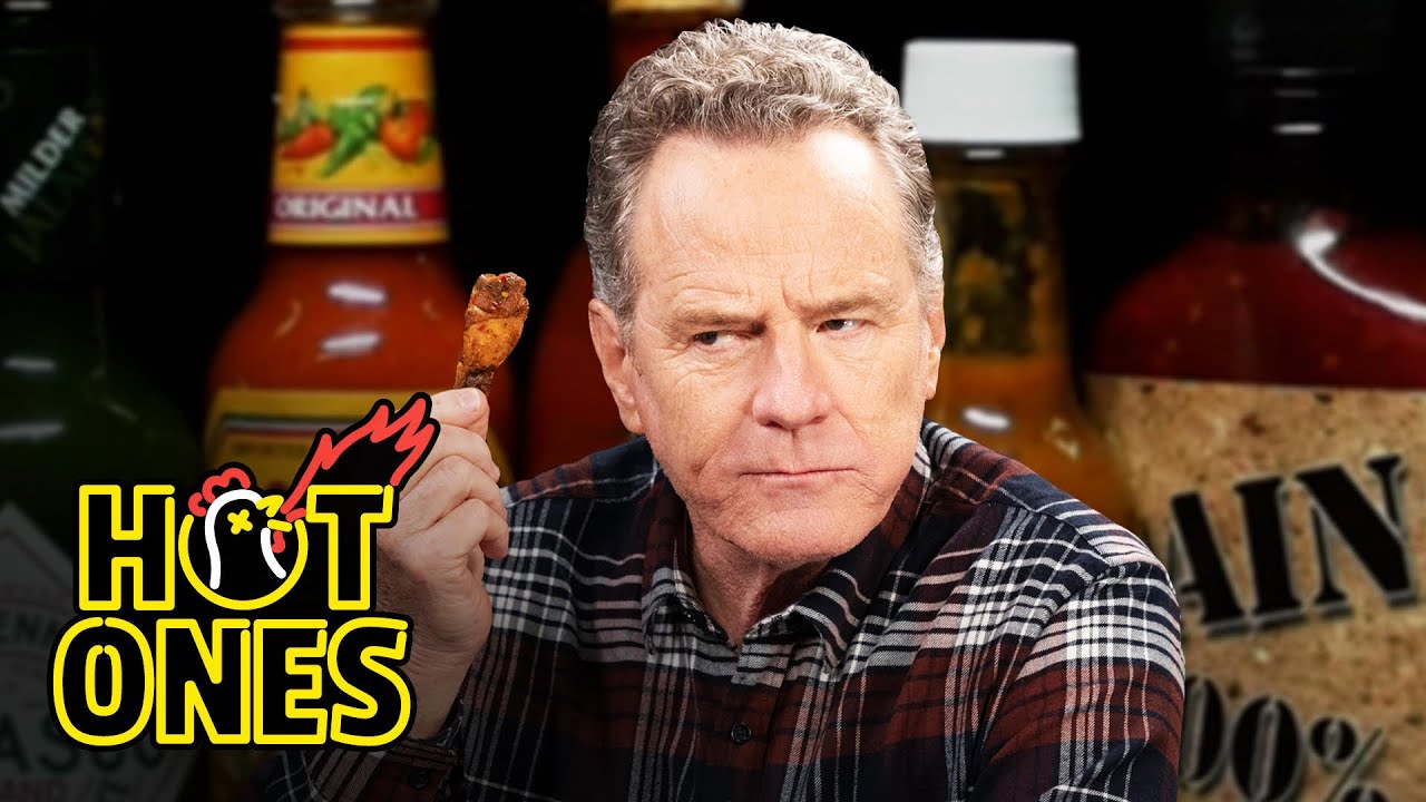 Bryan Cranston Fully Commits While Eating Spicy Wings | Hot Ones - YouTube