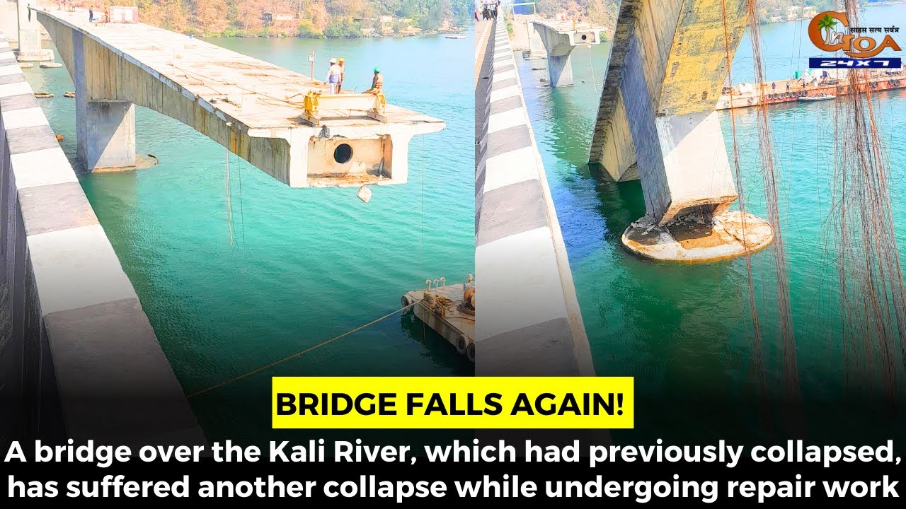 A bridge over the Kali River, which had previously collapsed, has ...