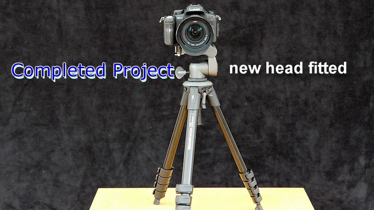 Modifying the Manfotto 785B modo tripod to fit a new head - YouTube