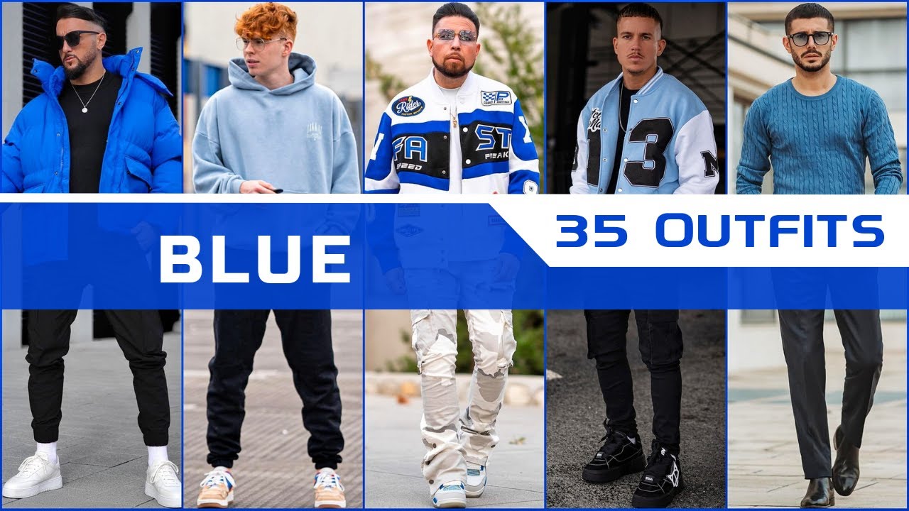 🔵 35 Ways to Style Blue Colour for Winter 2024 | Men's Fashion - YouTube
