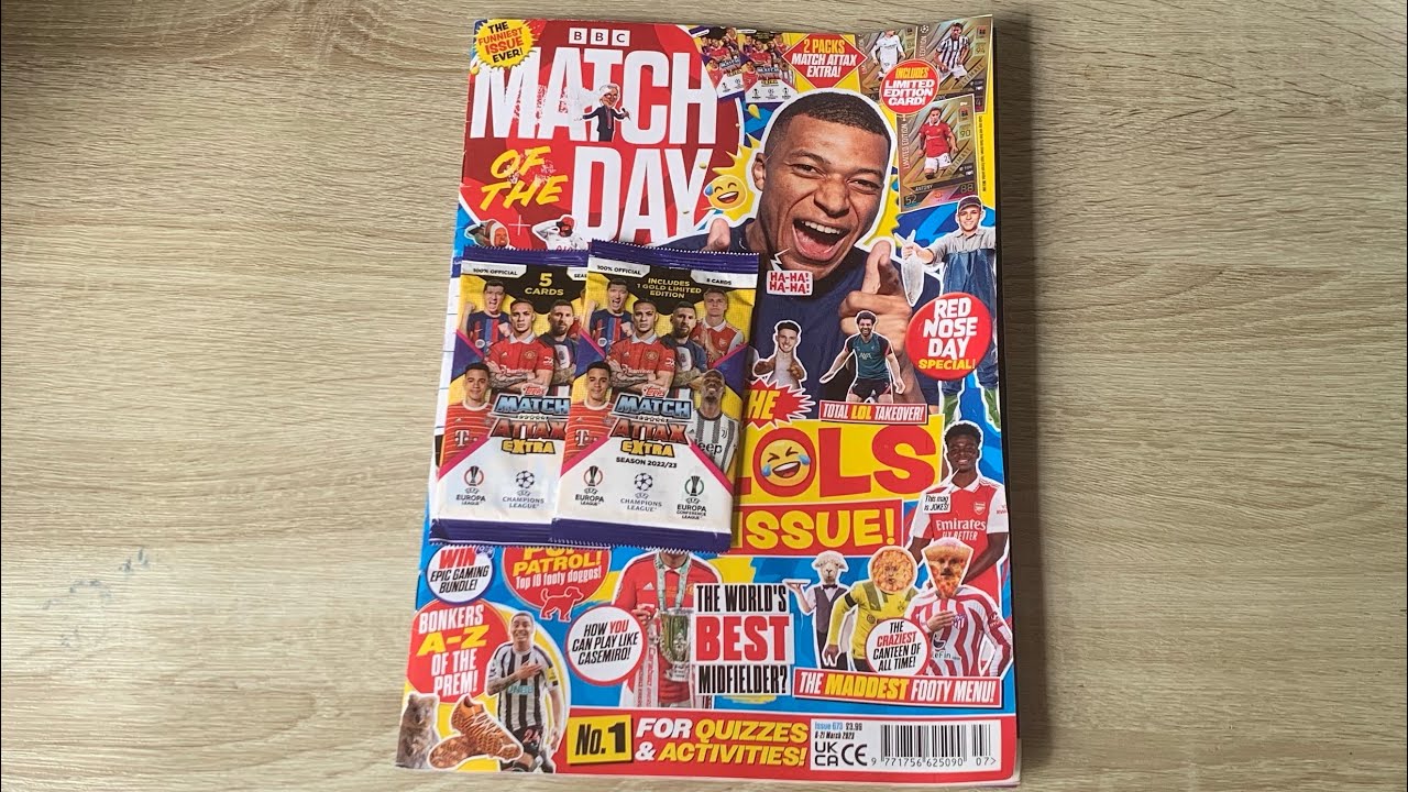 Match Of The Day Magazine with Topps Match attax Extra cards and ...