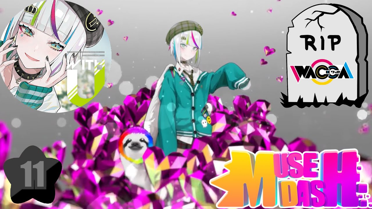 In memory of WACCA.. || ★11 With U (Hidden) 636274점 수동피버 All Perfect 【Muse Dash X WACCA】 - YouTube