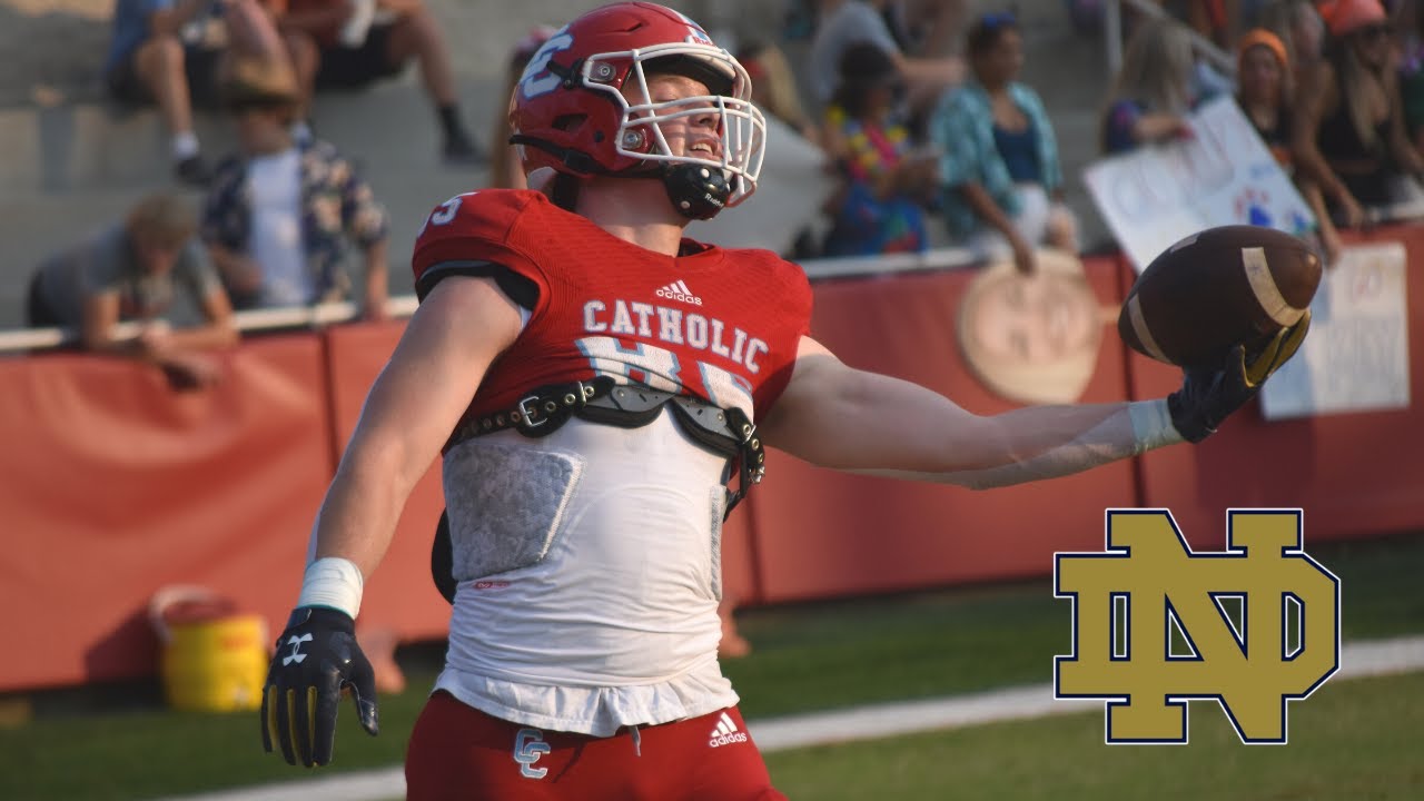 👀 Notre Dame TE commit Jack Larsen makes impressive snag in big win ...