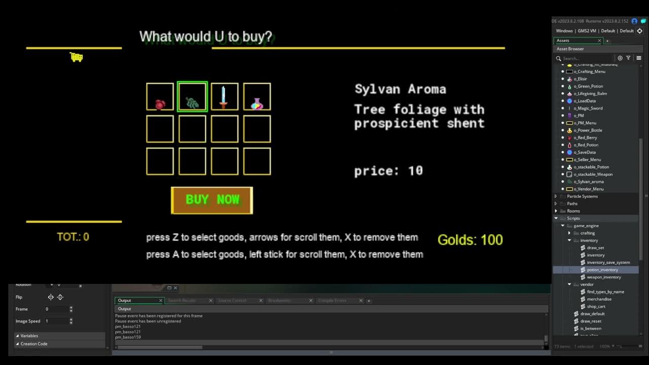 Game Maker Studio 2 - inventory system part 2 - Vendor BUY SELL - YouTube