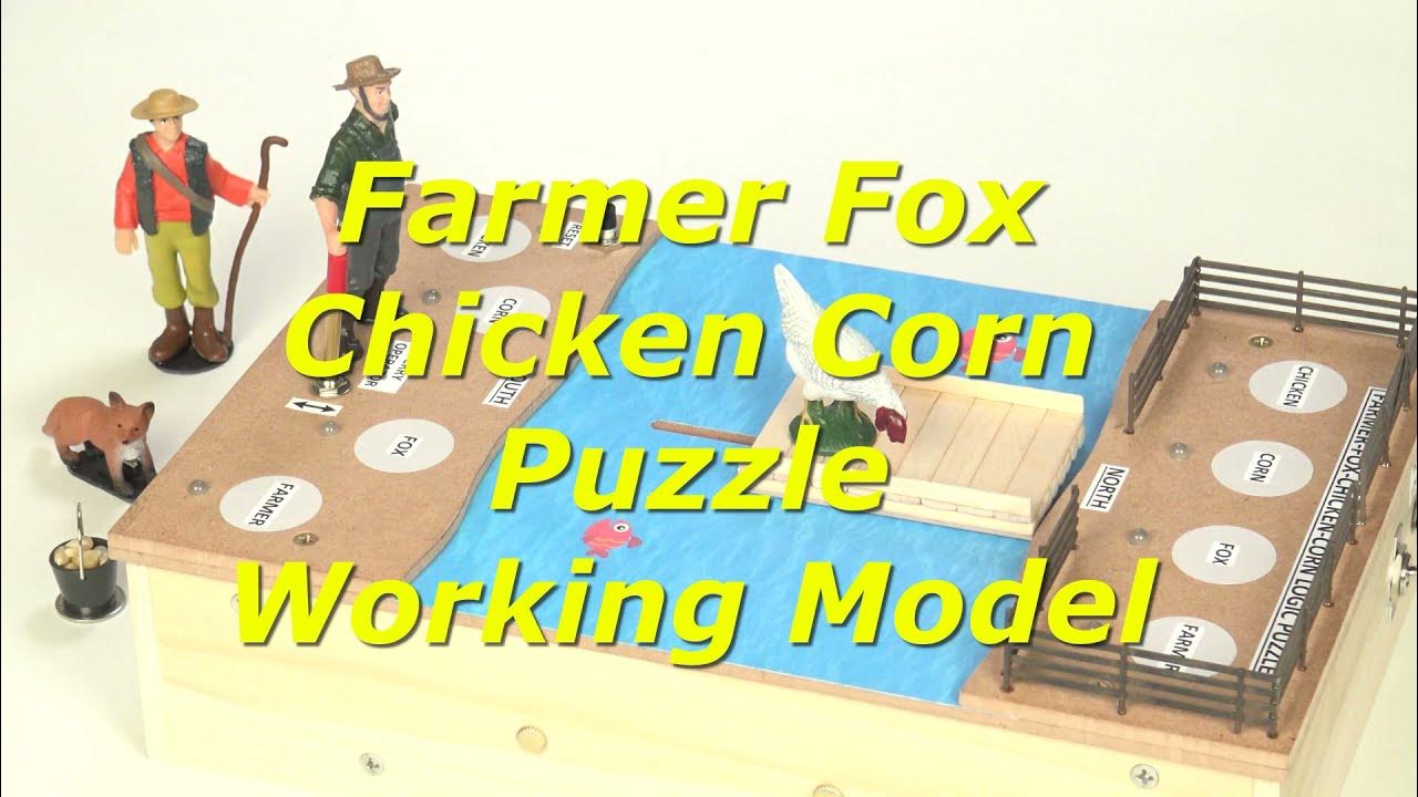 Farmer Fox Chicken Corn Puzzle Working Model - YouTube