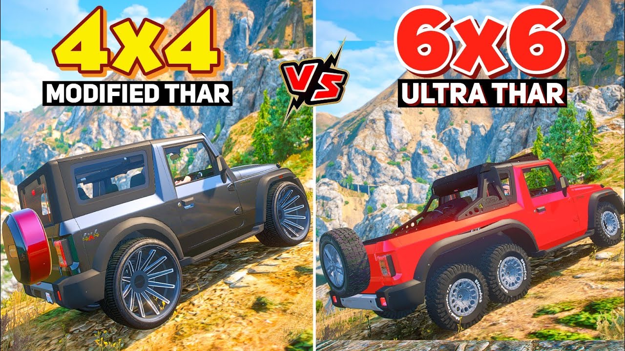 GTA 5: New Modified 4x4 Thar Vs Ultra Monster 6x6 Thar🔥 15 Impossible ...