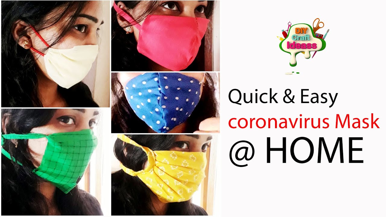 5 home made face masks |5 Quick & Easy corona virus Masks NO SEW ...