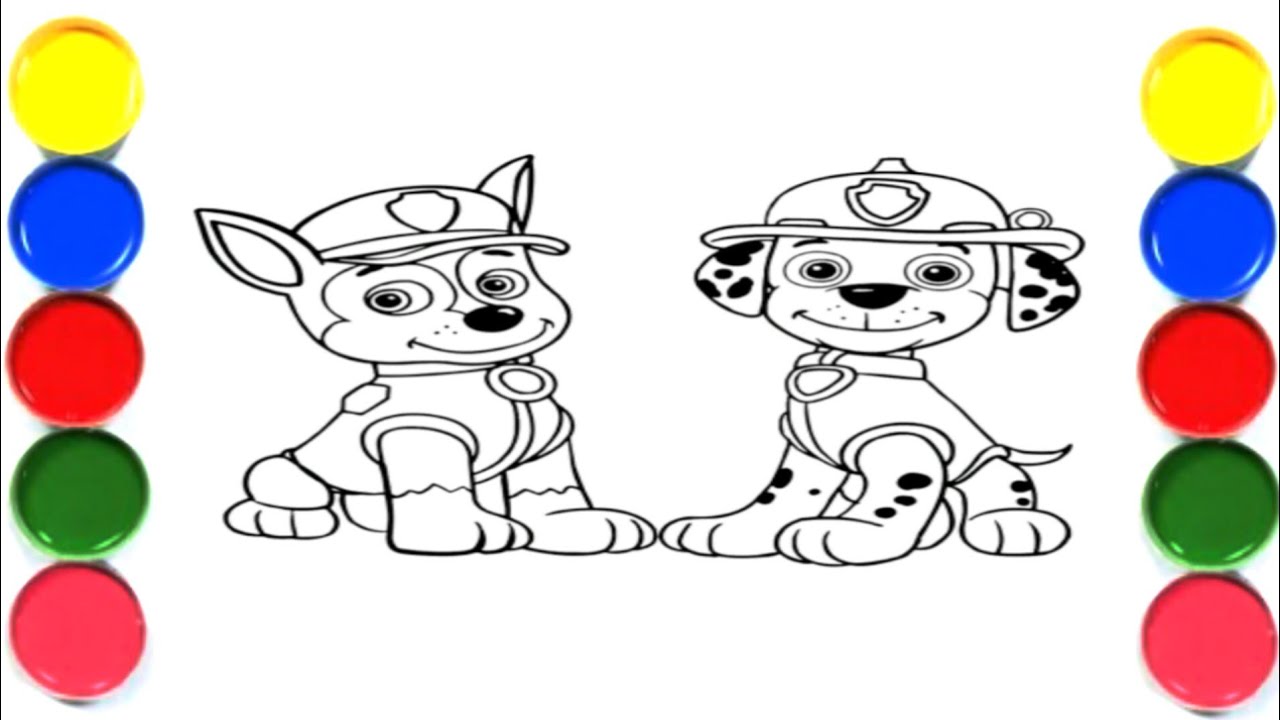 Drawing Peanting Chase from pow patrol Drawing For kids Draw Chase Easy ...