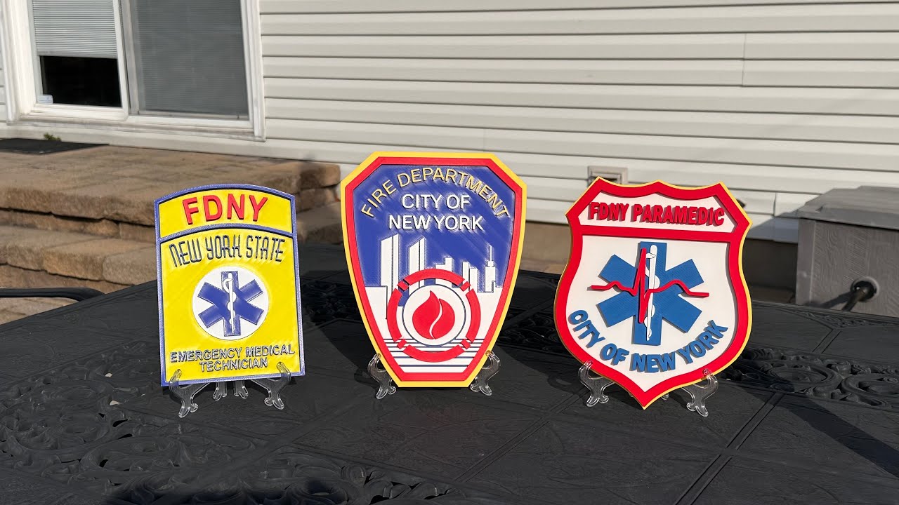 NYC*EMS FDNY NYPD PAPD 3D Patches Large & Small - YouTube