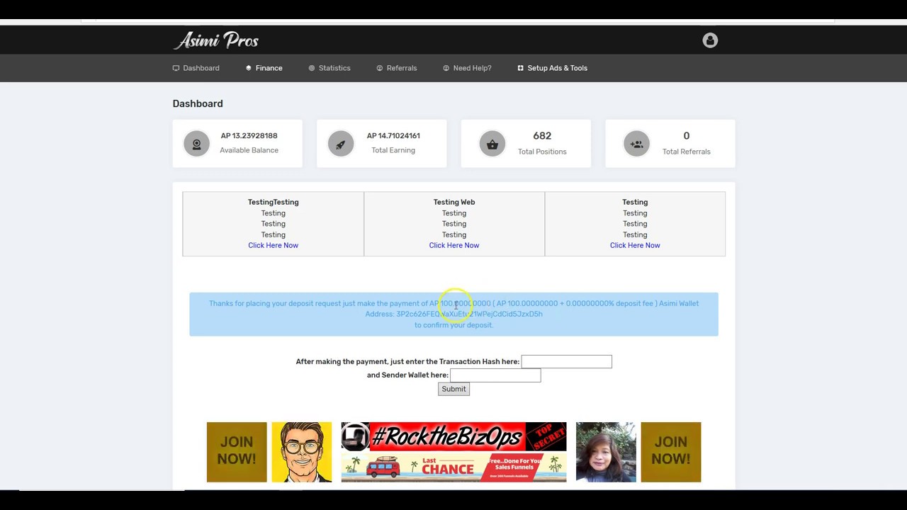 Asimi Pros - How To Make A Deposit - YouTube