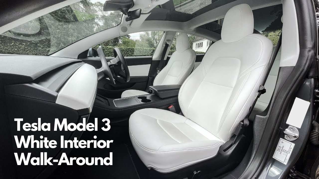 Tesla Model 3 White Interior Walk-Around - YouTube