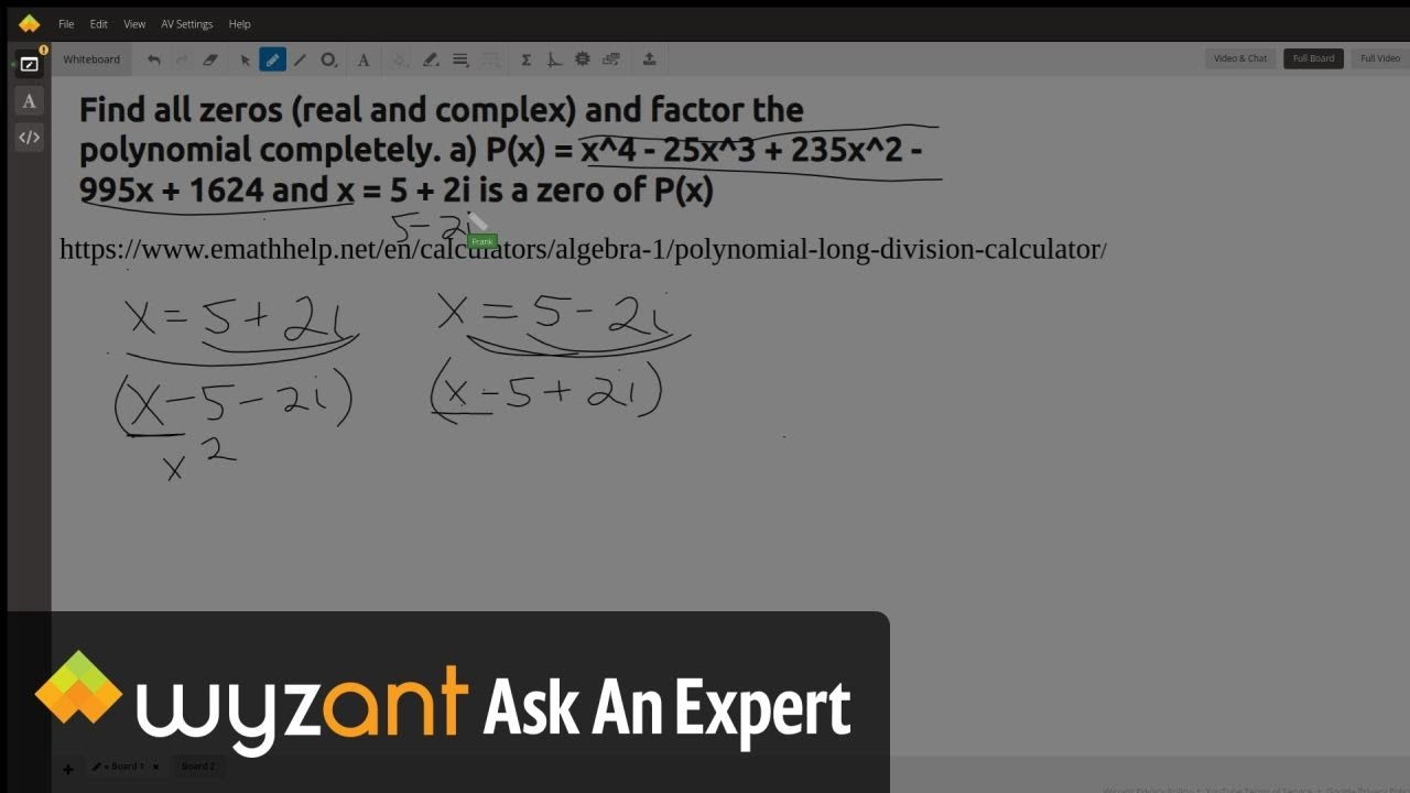 Factoring a Long Polynomial - Finding Factors and Zeroes - YouTube