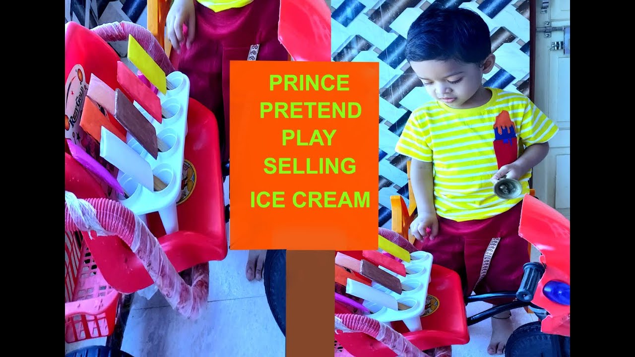 Prince pretend play selling ice cream - YouTube