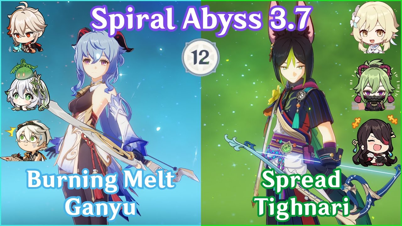 【GI】Burning Melt Ganyu x Tighnari Spread - Spiral Abyss 3.7 Full Star ...