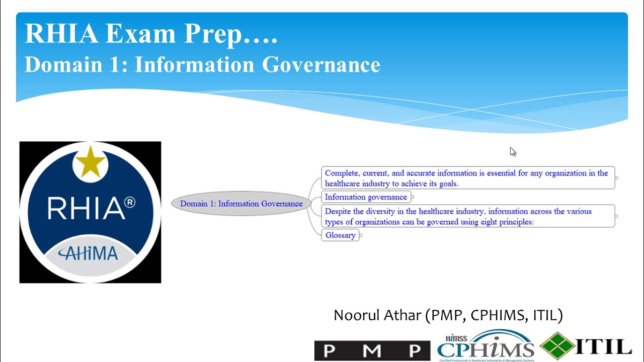 RHIA Exam Prep Domain 1 Information Governance - YouTube