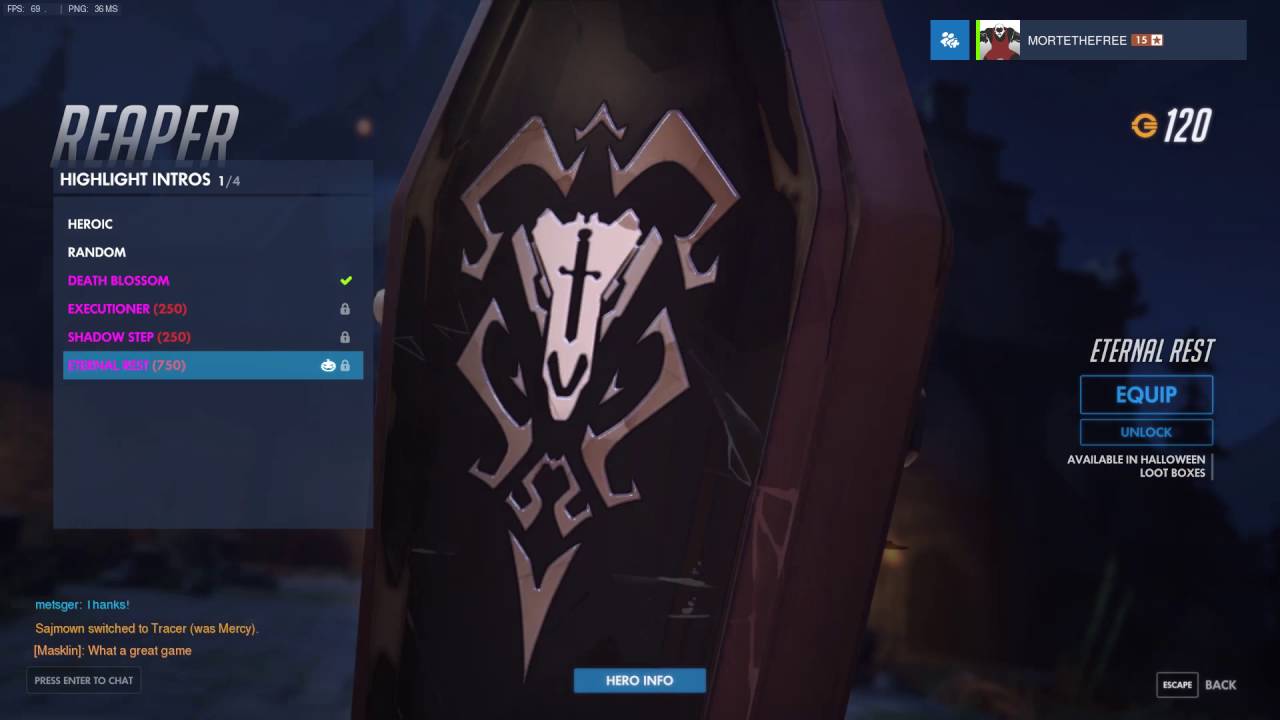Overwatch: Eternal Rest new reaper highlight intro with El Blanco skin ...