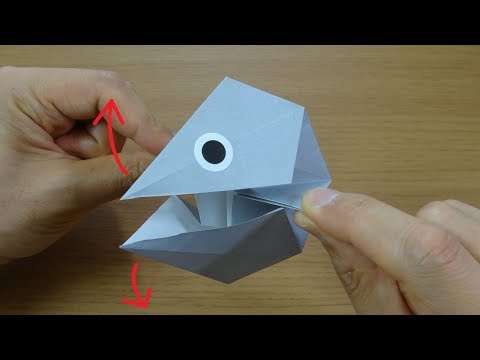 Action Origami "Tuna Head" 動く折り紙「マグロの頭」Origami Accion "Cabeza de Atun ...