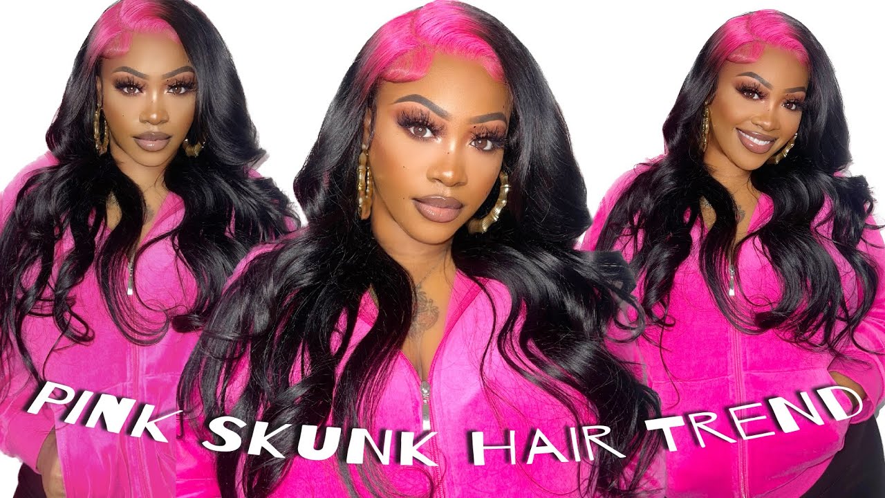 PINK roots skunk hair trend| KISSLOVEHAIR - YouTube