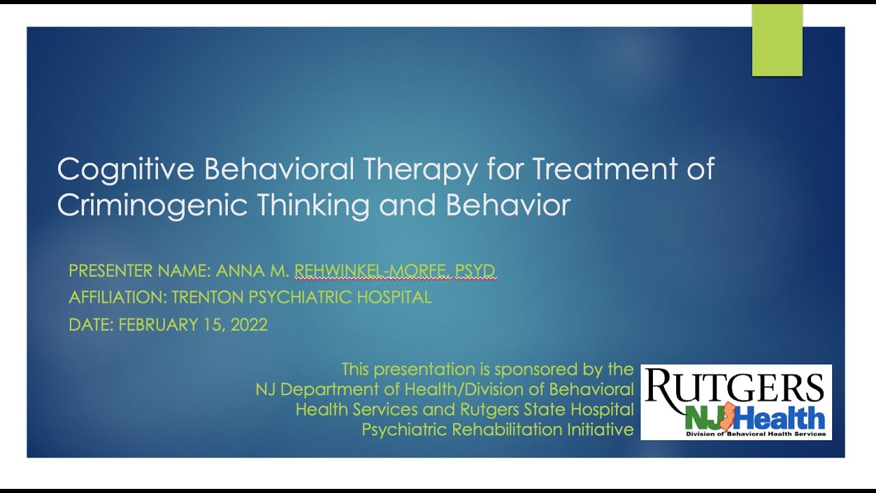 PREP Webinar: Cognitive Behavioral Therapy for Treatment of ...