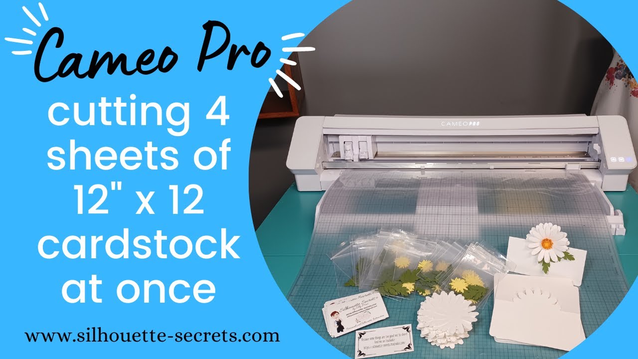 Cutting 4 sheets of 12x12 cardstock with the Cameo Pro - YouTube