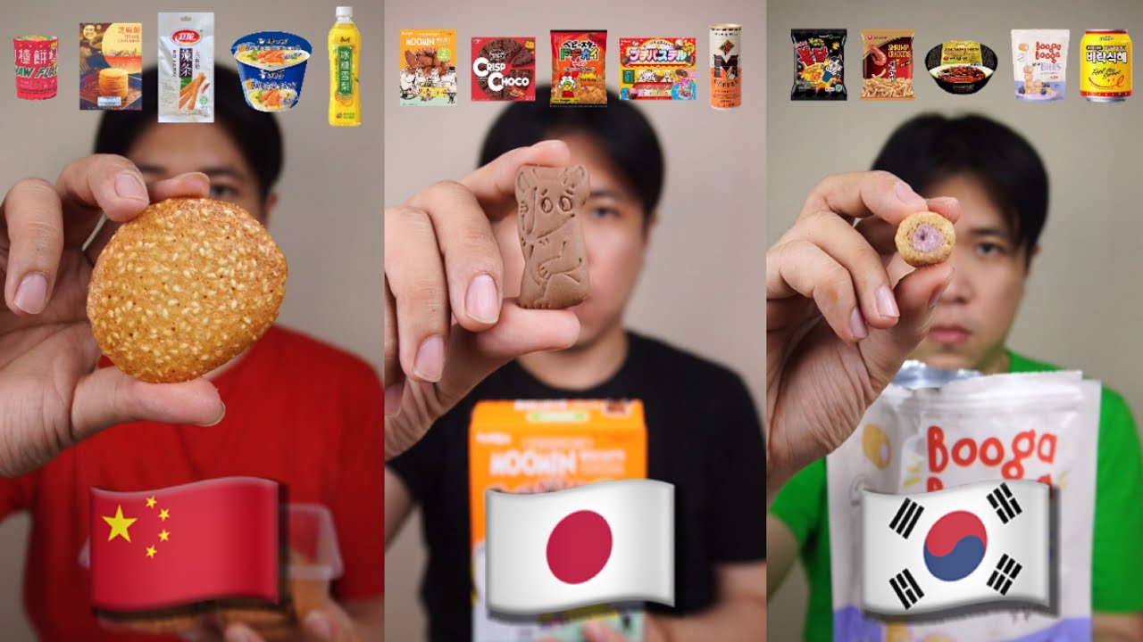KOMPILASI MUKBANG SNACK DARI CHINA, JEPANG, DAN KOREA - YouTube