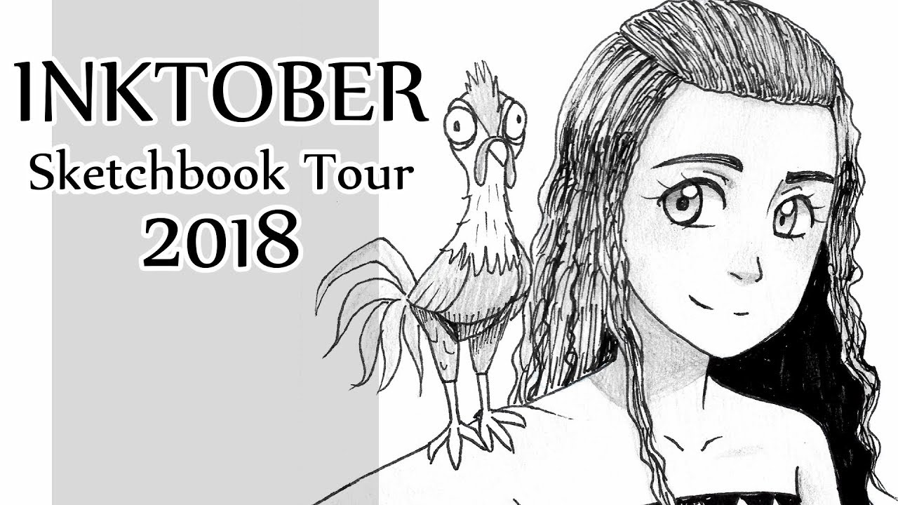 All of My INKTOBER Drawings! Inktober Sketchbook Tour 2018! - YouTube