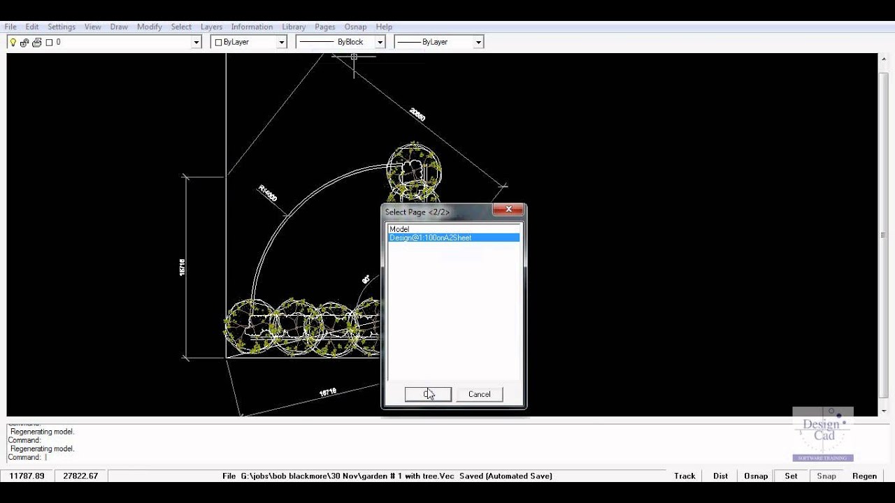 Presenting a GardenCAD drawing on an A2 sheet at a scale of 1:100 - YouTube