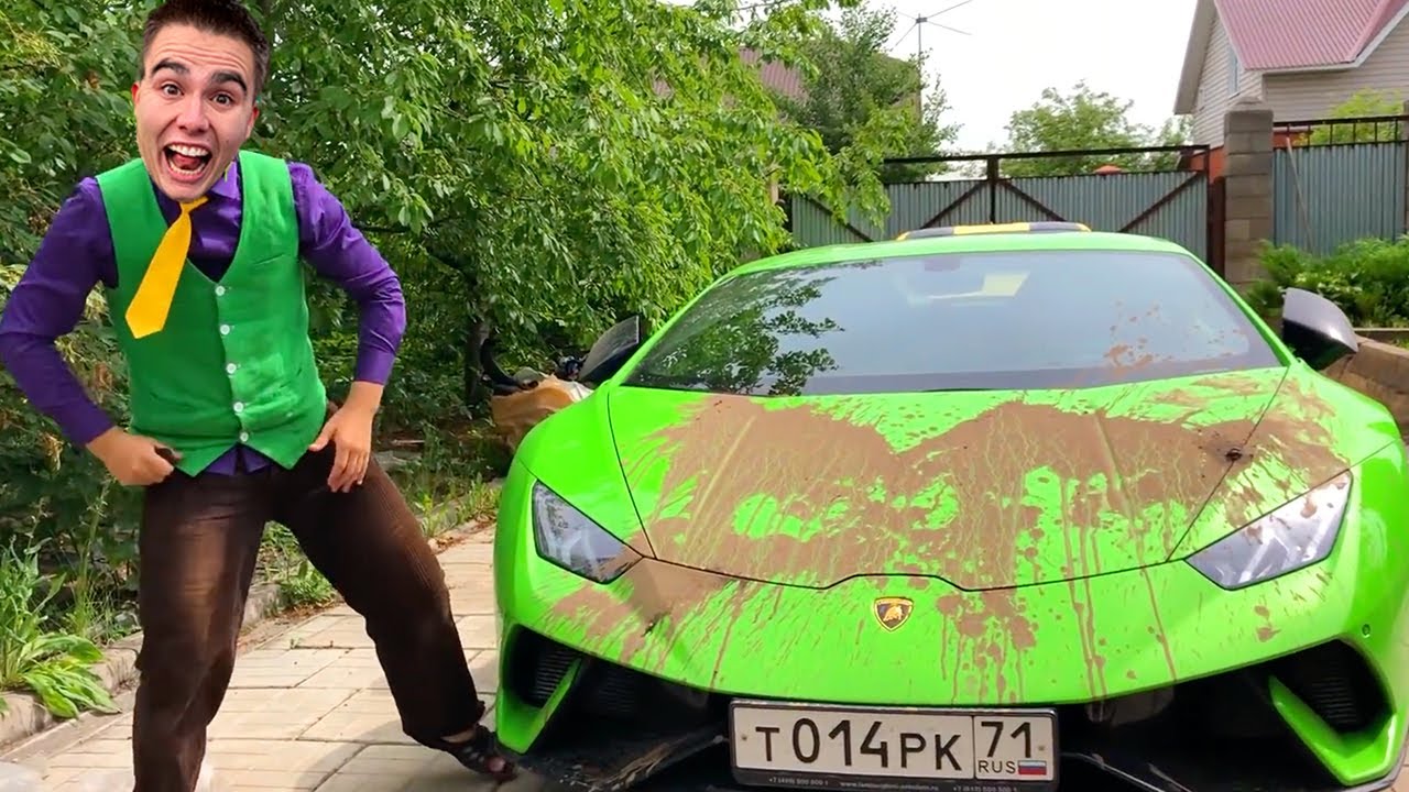 Man SMEARED with Mud Car VS Dirty Lamborghini in Car Wash - YouTube