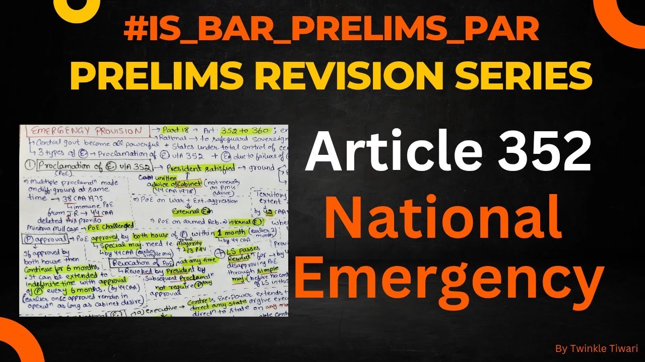Article 352 National Emergency for UPSC CSE || Prelims Revision Series ...