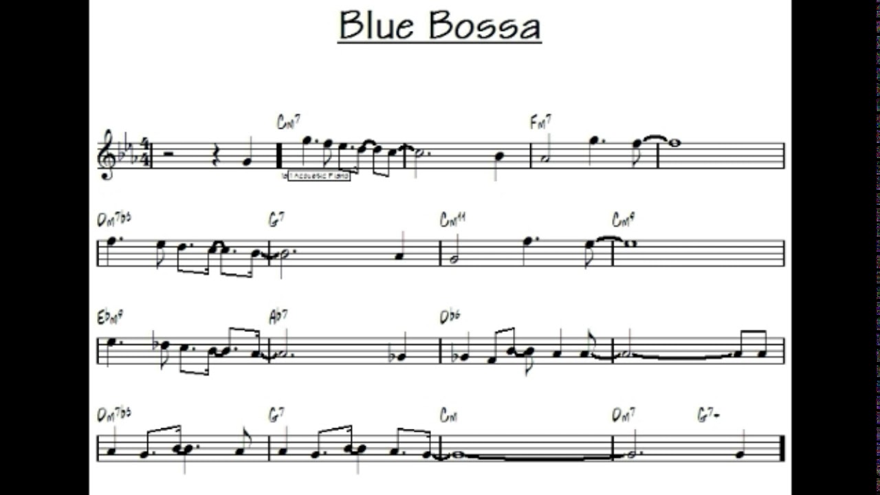 blue bossa real play along - YouTube