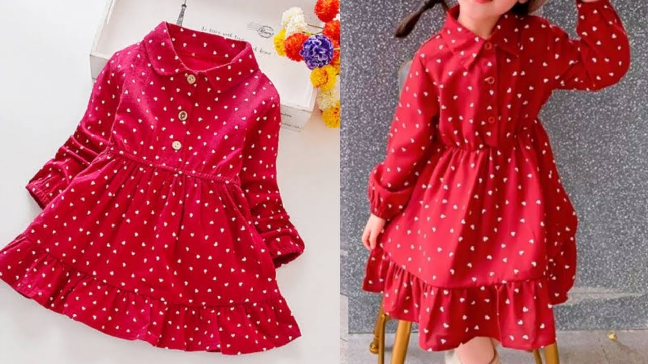 Winter special full sleeve baby frock cutting and stitching/5-6year old ...