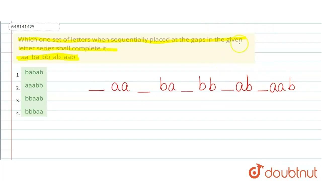 Which one set of letters when sequentially placed at the gaps in the given letter series shall c ...