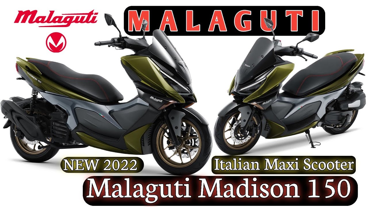 Malaguti Madison 150 Italian 2022 Maxi Scooter Reveals - YouTube