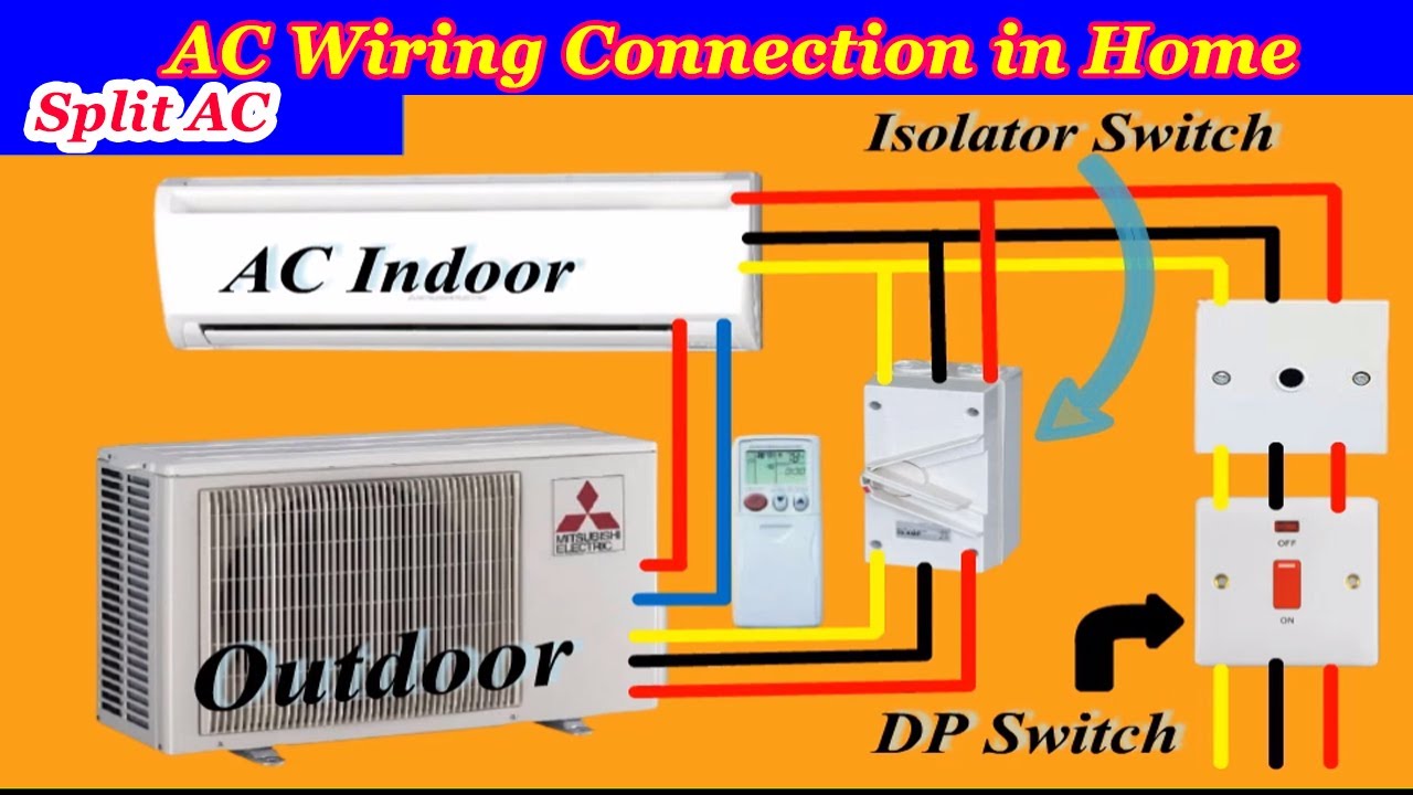 Split AC Wiring Connection indoor outdoor Single Phase | Air ...