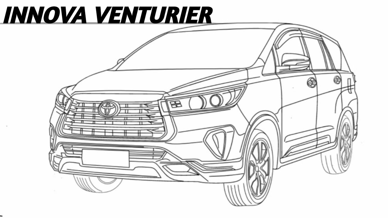 Toyota Innova Blueprints Sketch Coloring Page