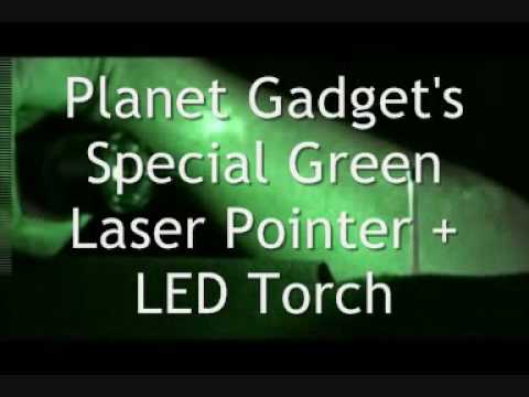 Planet Gadget's Special Green Laser Pointer + LED Torch