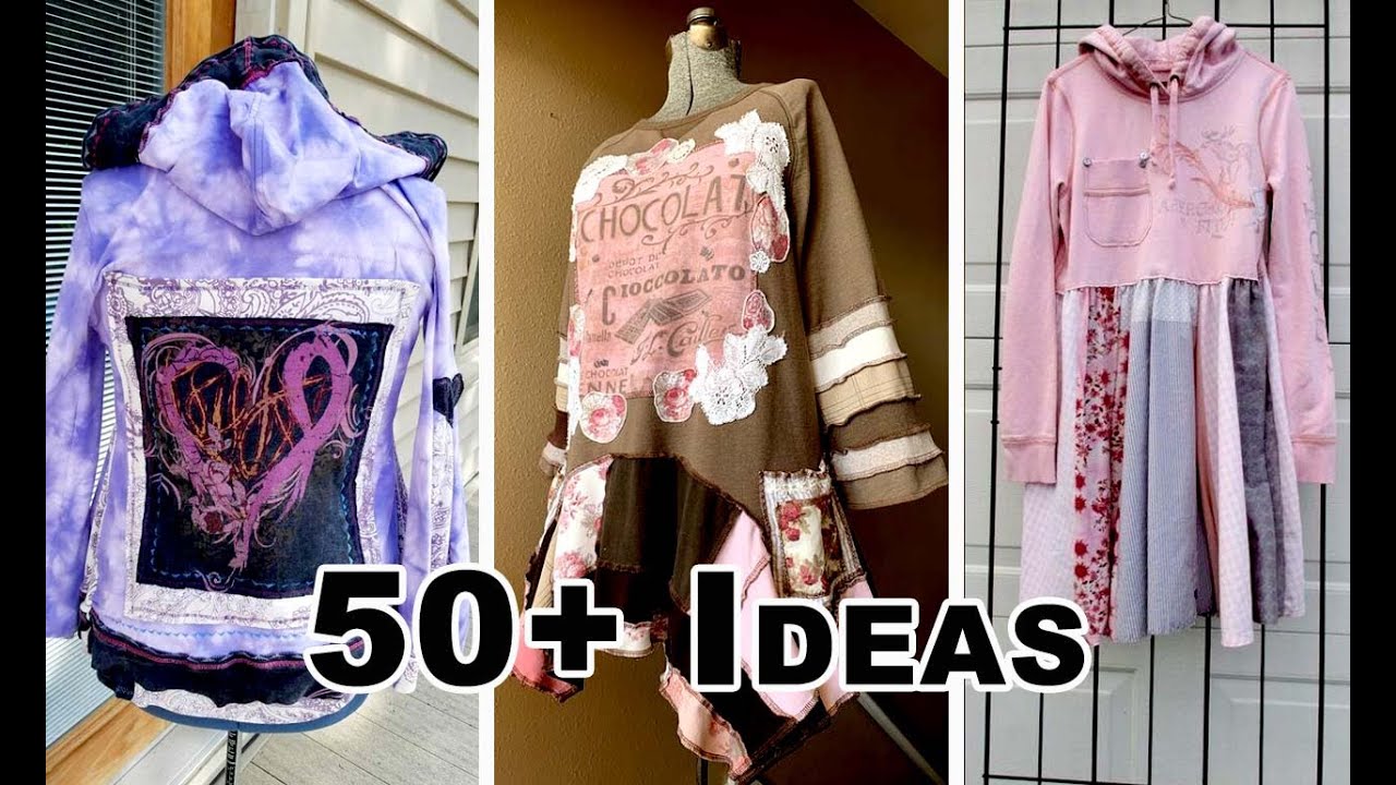 50 Ideas to Upcycle Sweatshirts into New Styles | ep 4 - YouTube