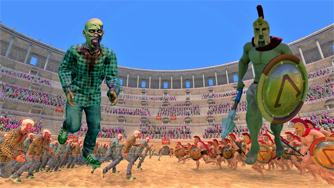 【UEBS】Spartan vs Zombie.Battle at the Colosseum | Ultimate Epic Battle ...