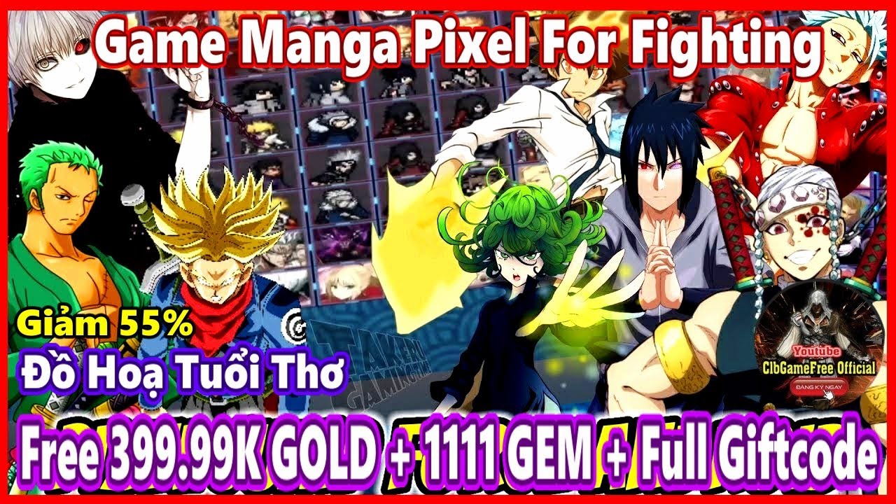 Game Manga Pixel For Fighting: Free 399.99K Gold +1111 GEM + Full CODE ...