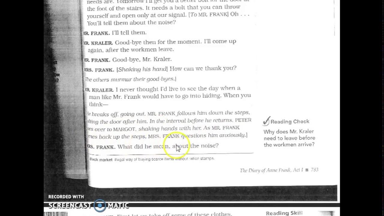 The Diary of Anne Frank Act I Part 1 - YouTube